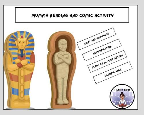 Ancient Egypt Mummy Reading and Comic Activity HG by History Guru