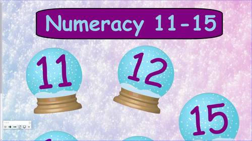 Numeracy 11-15 - SMART Notebook - Winter Theme by Teach With Jackie