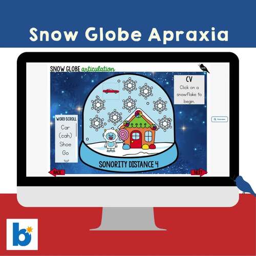 Snow Globe Apraxia Boom™ Cards & Printable Winter Worksheets CVC, CVCV ...