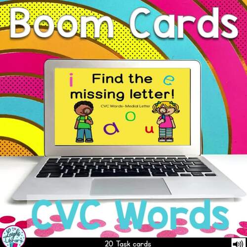 Boom Cards™ CVC Short Vowel Medial Letters by Leigh's Library | TPT