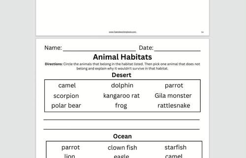 Third Grade Organism Habitats Life Science, Engaging Activities, NGSS ...