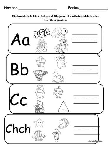 Spanish Initial Letter Phonics & Writing Bundle SoR NO prep Print and ...