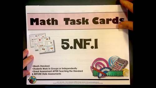 5.NF.1 - 5th Grade Math Task Cards Fractions 5.NF.1 Standards Aligned