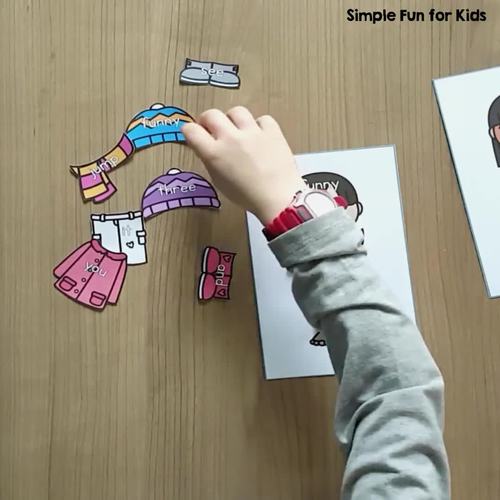 Sight Word Match: Pre-Primer Winter Clothes by Simple Fun for Kids