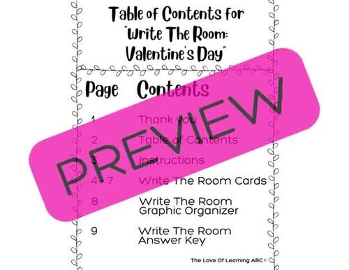 Valentine's Day Write The Room A-Z Reading Writing Activity with Answer ...