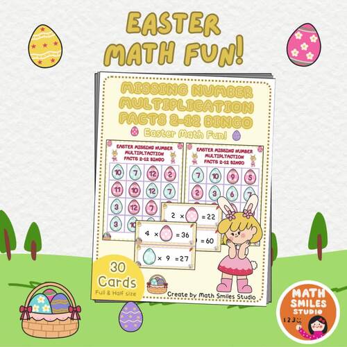 Easter Missing Number Multiplication Facts 2–12 Bingo | Math Game ...