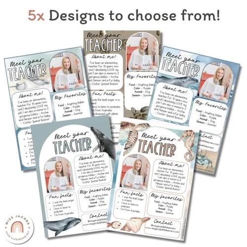 Meet the Teacher Templates | MODERN OCEAN Coastal Vibes Decor | Editable