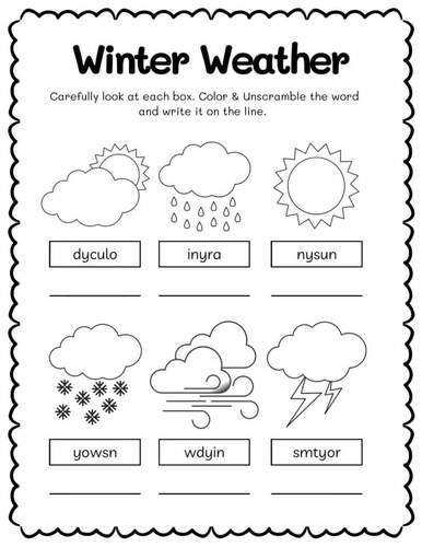 Printable Winter Kindergarten Workbook. December & January Activity ...
