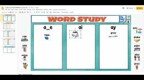 Long A Vowel Patterns | Digital Word Study | ESL by Kristen Vibas