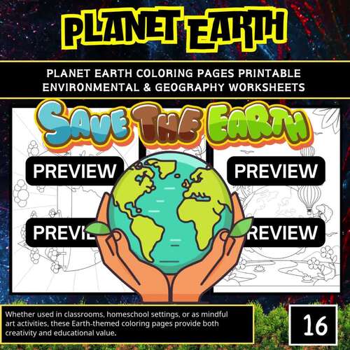 Planet Earth Coloring Pages Printable Environmental & Geography Worksheets