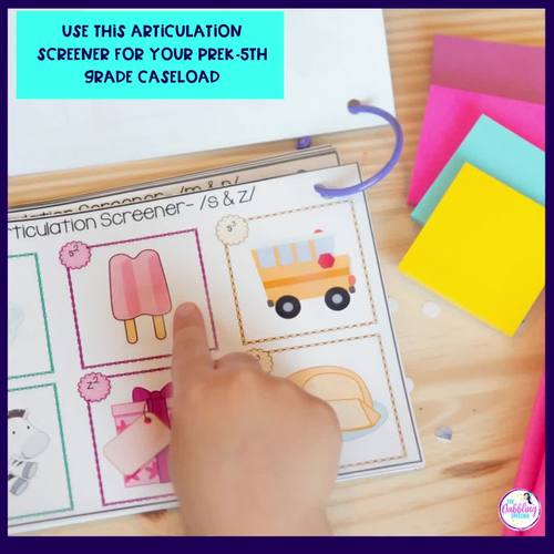 Informal Speech Therapy Language and Articulation Screener For ...