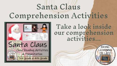 Santa Claus Close Reading Passage & Comprehension Activities | 3rd–4th ...