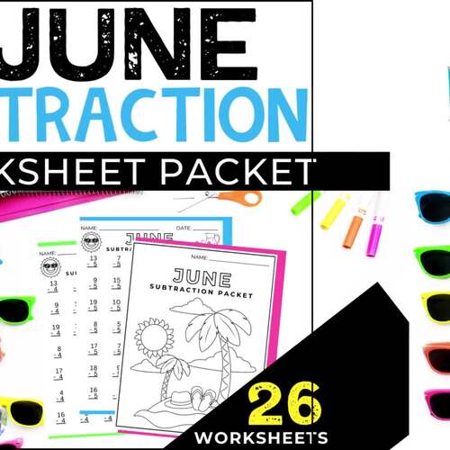 Summer Subtraction Worksheets Summer Math Facts Subtraction With No ...