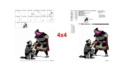 Mulan and Captain Shang military armor heroic handshake embroidery ...