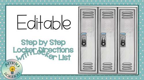 Step by Step Locker Directions with Locker List | Editable by Amigo Science