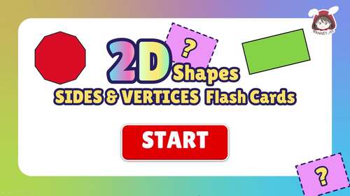 2D Shape Sides & Vertices | 2D Shape Game | Geometry Flashcards | TPT