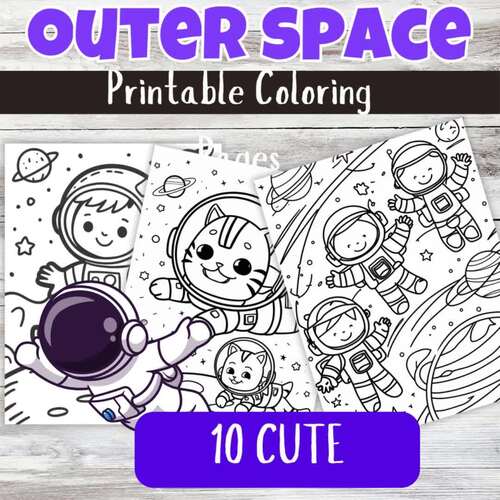 Outer Space Coloring Pages Printable Activities for Students | TPT