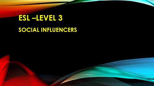 ESL WEEKLY LESSON- SOCIAL MEDIA INFLUENCERS by Crista's Printables