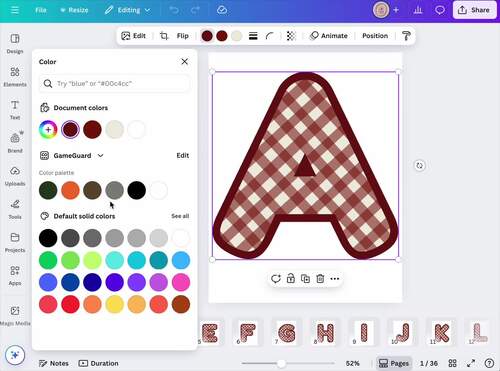 Red Gingham Alphabet Letters - Editable Fall Bulletin Board Letters ...