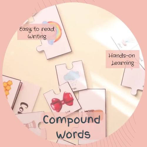 Compound Words Jigsaw Puzzle Matching Activity Set of 28 Different Words