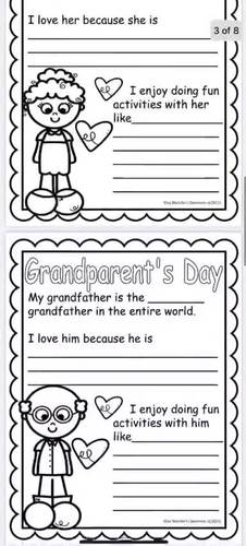 Grandparent's Day Activity- Fun Writing Sheets by Miss Marielle's Classroom