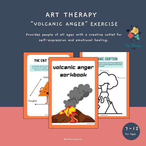 Art Therapy “Volcanic Anger Workbook” Exercise for Ages 7-12, Art ...