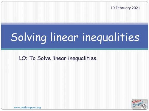 Solving linear inequalities by Maths Support Centre | TPT