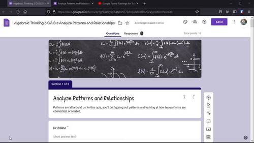 5th Grade Algebraic Thinking 5.OA.B.3- Patterns & Relationships Google ...