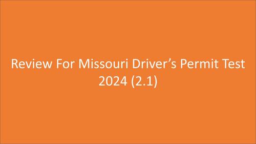 Drivers learner permit questions for Missouri Test (2.1) MP4 study guide.