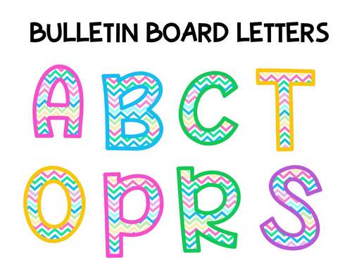 Bright Chevron Bulletin Board Large Alphabet Letters, Colorful Alphabet ...