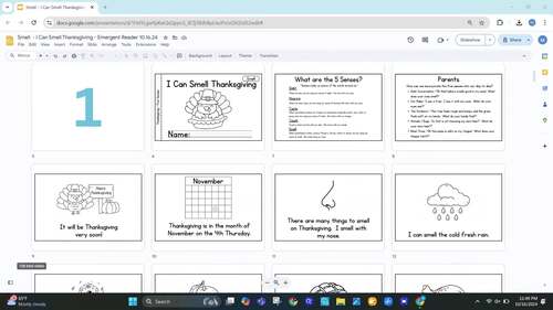 Thanksgiving Emergent Reader Mini Book | Guided Reading Activity 5 ...