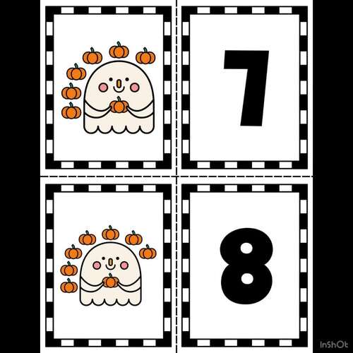 Kindergarten Halloween Math Task Cards | Counting and Subitizing within 20