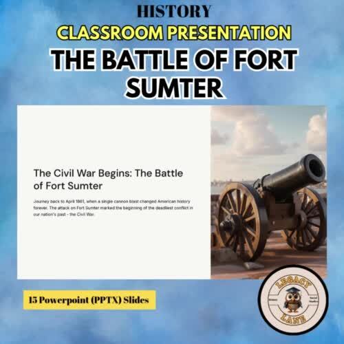 THE BATTLE OF Fort Sumter - Civil War Powerpoint PPTX Presentation