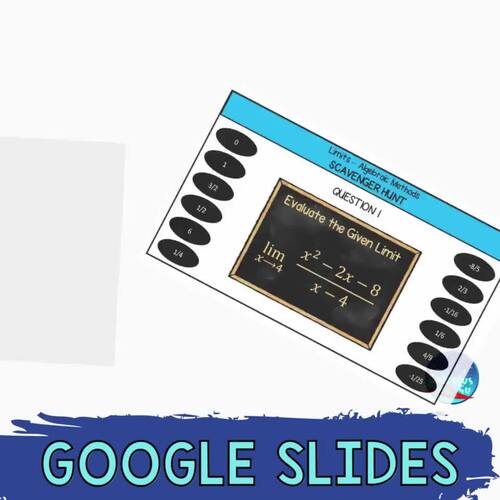 Limits Algebraic Methods Scavenger Hunt | Google™ Slides by Calculus4u