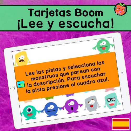 Lee y escucha un juego de comprensión auditiva y lectora tarjetas Boom ...