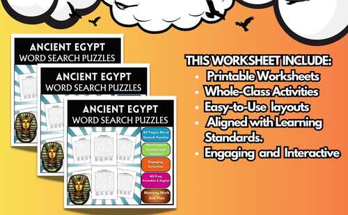 Ancient Egypt Word Search Activities Morning Work 4th,5th,6th,7th,8th ...