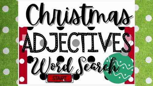 CHRISTMAS THEME ADJECTIVES: Christmas Adjectives Word Search 15 BOOM CARDS