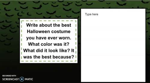 3rd 4th 5th grade writing prompts Google Slides Halloween October journal