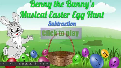 Subtraction Within 10 Easter Egg Hunt- Interactive Game for Google Slides