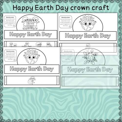 Happy Earth Day Hat crown Craft |Recycle Activity for Preschool and ...