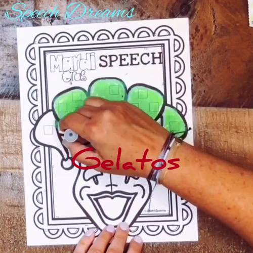 Mardi Gras Speech Language Therapy Craft by Speech Dreams | TPT