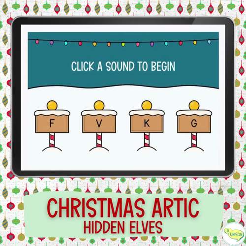 Christmas Articulation Boom Cards™ Find the Hidden Elves F V K G