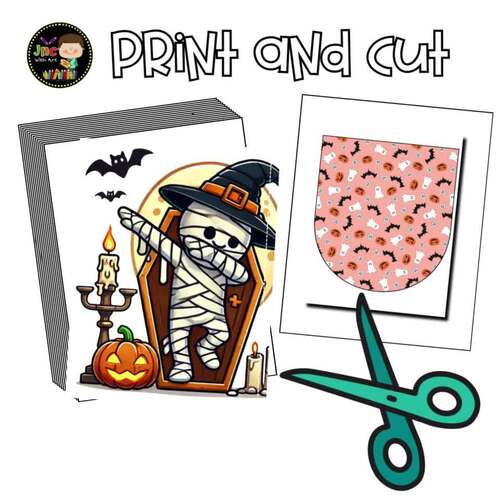 Halloween Dabbing Mummy Bulletin Board Kit October Door Decor Editable