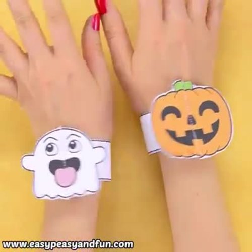 Halloween Craft | Monster Paper Bracelets Template by Easy Peasy and Fun