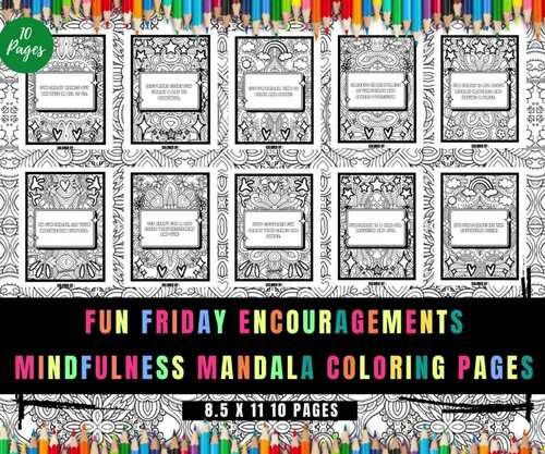 Fun Friday Activities, Encouragement Mindset Mindfulness Mandala ...
