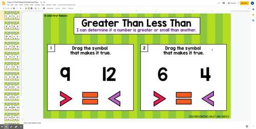 Greater Than Less Than Distance Learning Google Slides Seesaw Math Game