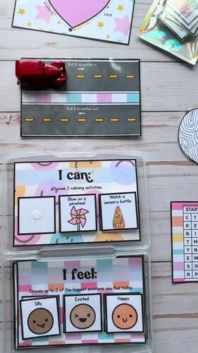Rainbow Classroom Decor - Smiley Face Calm Down Kit - Task Box Special ...