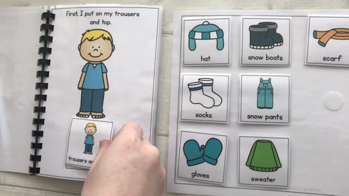 Dressing for Winter Life Skills Adapted Book Sequencing by Teaching Autism