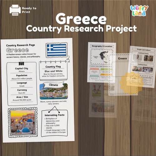 Greece Country Study Bundle | Geography Research, Culture Flashcards ...