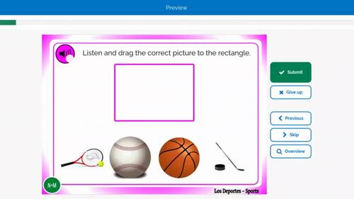 Boom Cards "Los Deportes" (Listening Activities) by NATAM | TPT